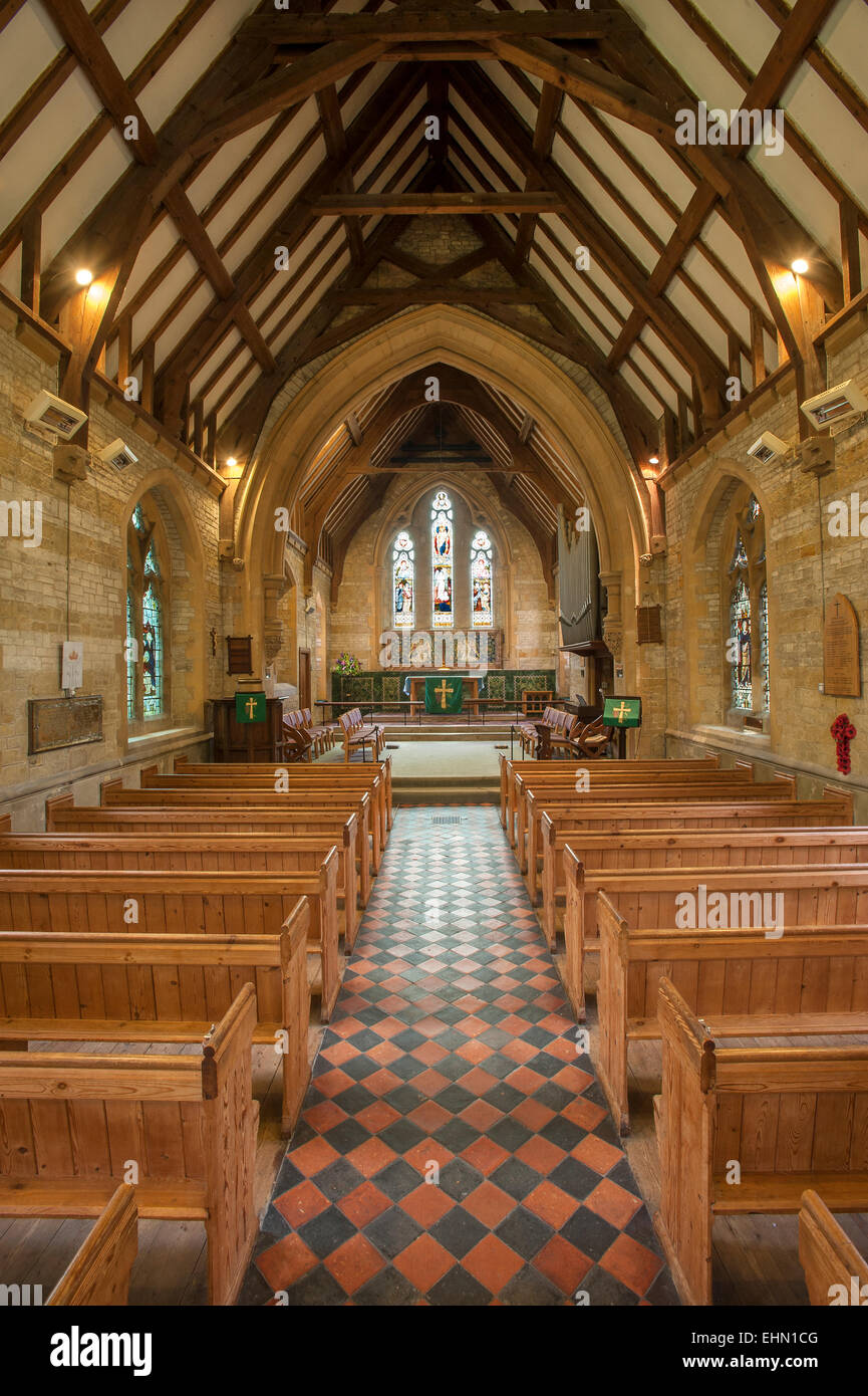 Church interior. St Mary Magdalen, Sheet, Petersfield, Hampshire Stock ...