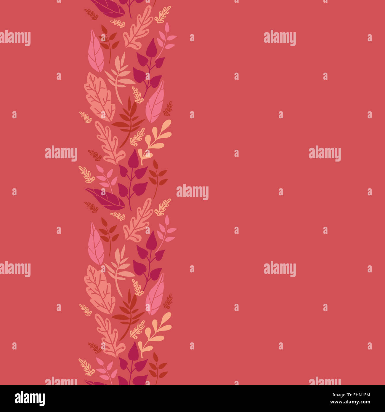 Red Leaves Vertical Seamless Pattern Background Border Stock Photo - Alamy