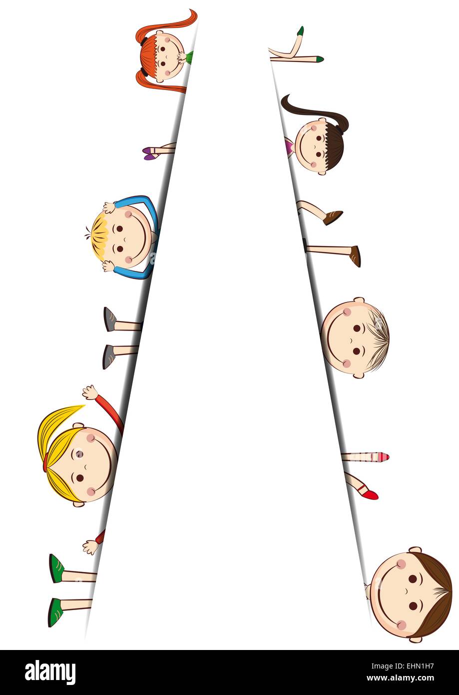 Cartoon school kids Cut Out Stock Images & Pictures - Alamy