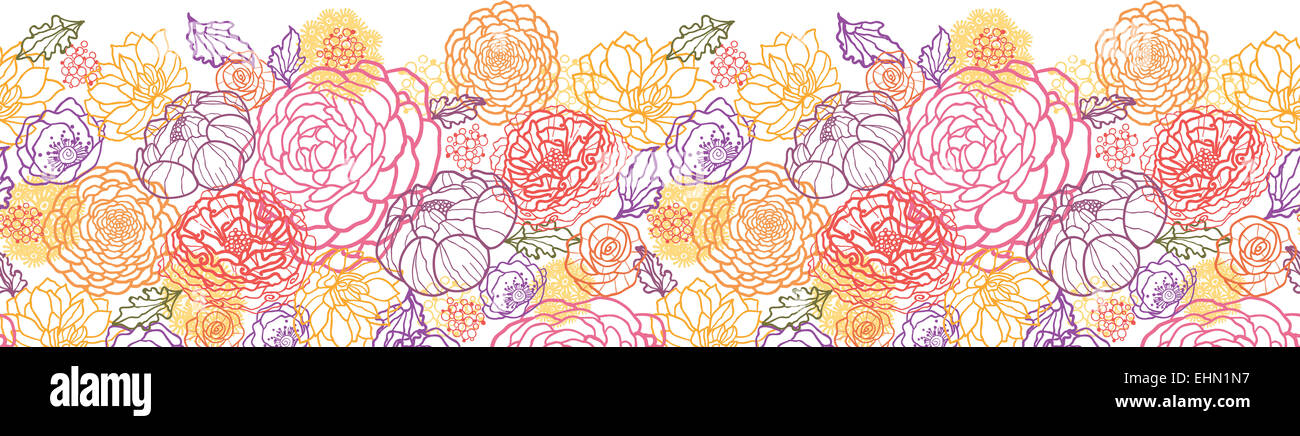 Sweet flowers horizontal seamless pattern background border Stock Photo ...