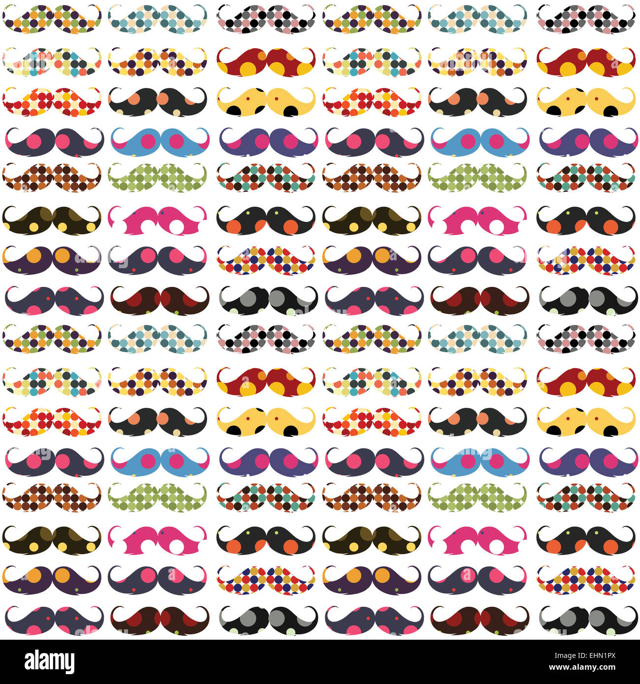 Mustache pattern with polka dots Stock Photo - Alamy