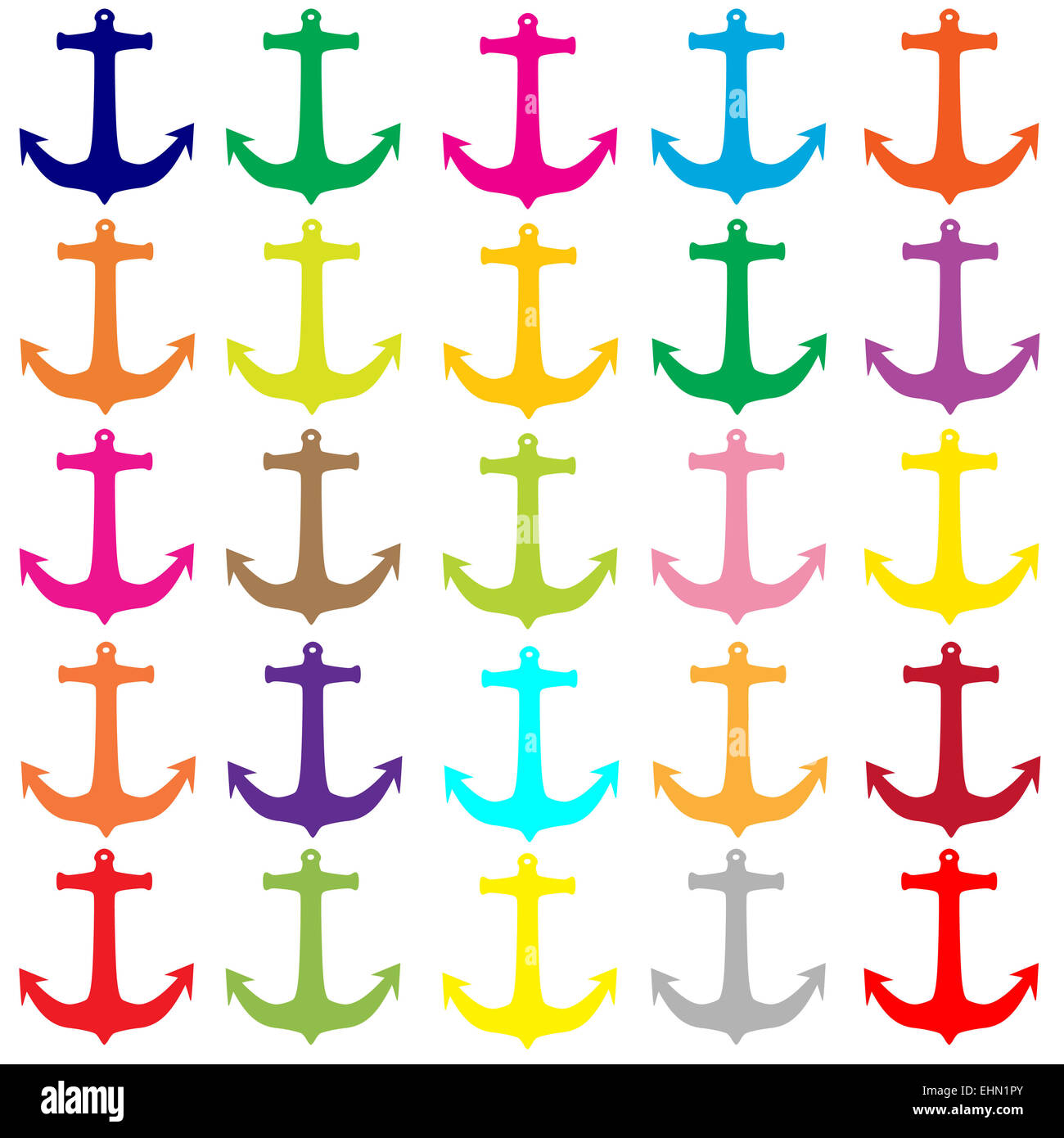 Colorful anchors pattern Stock Photo - Alamy