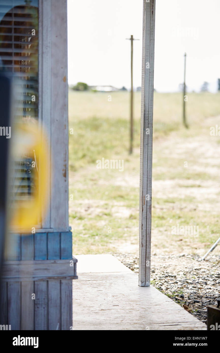 Wooden telephone poles and call box Stock Photo - Alamy