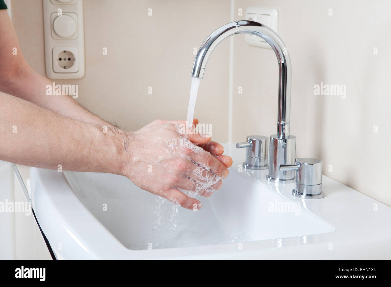 Wash hands water soap hi-res stock photography and images - Alamy