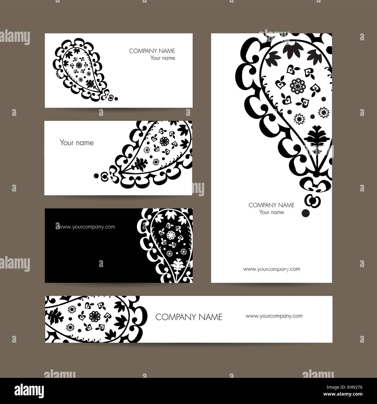 Cute business elements - cards, banner and folder Stock Vector Image ...