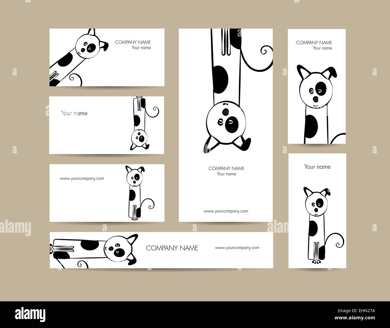 Cute business elements - cards, banner and folder Stock Vector Image ...