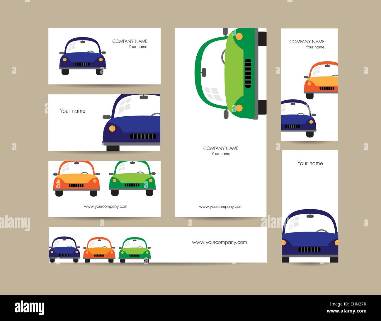 Cute business elements - cards, banner and folder Stock Vector Image ...