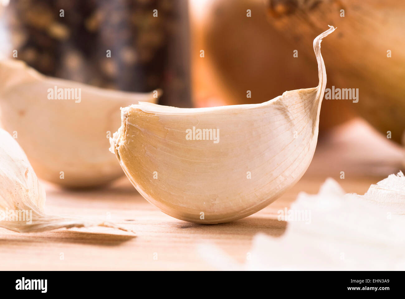 Garlic clove close up Stock Photo - Alamy
