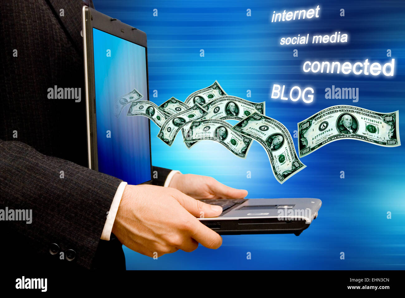 concept for earning with social media Stock Photo - Alamy