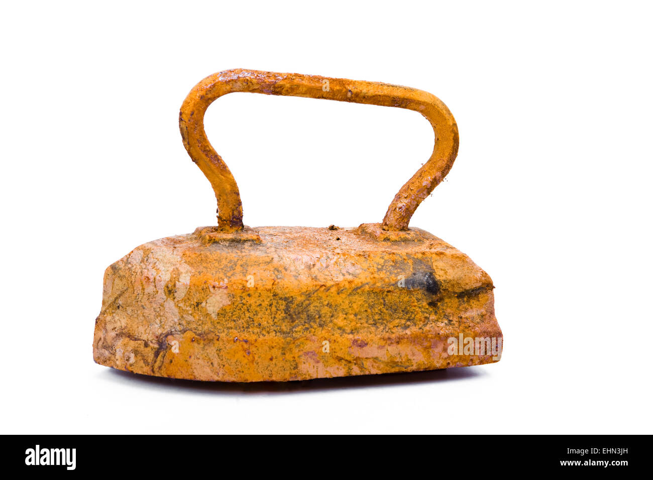 Old rusty pig-iron iron on white background Stock Photo - Alamy