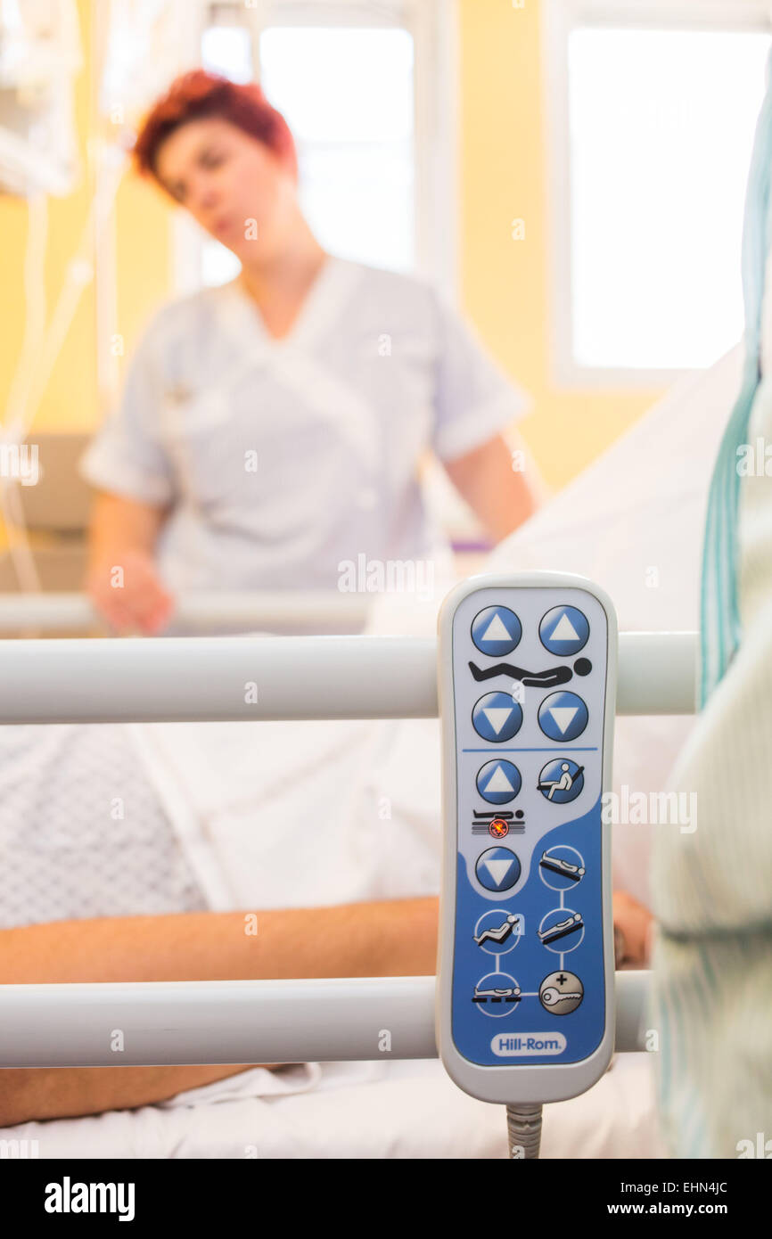 Remote control of a hospital bed Stock Photo - Alamy