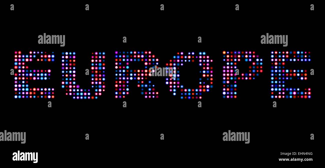 Europe led text Stock Photo - Alamy