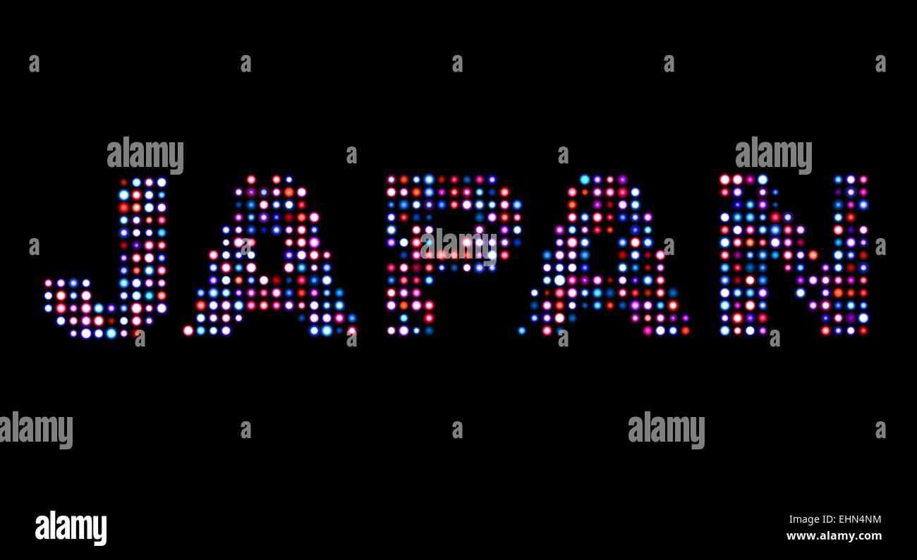 Japan led text Stock Photo - Alamy