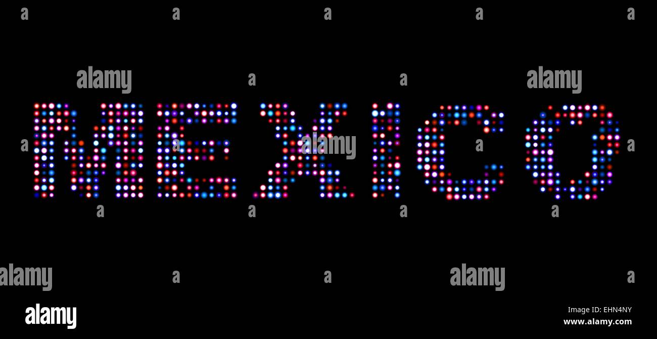 Mexico led text Stock Photo - Alamy