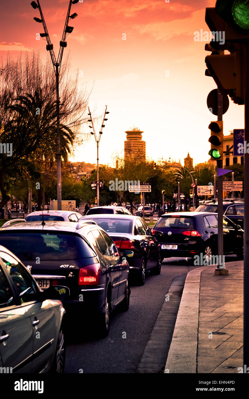 Barcelona traffic congestion car hi-res stock photography and images ...