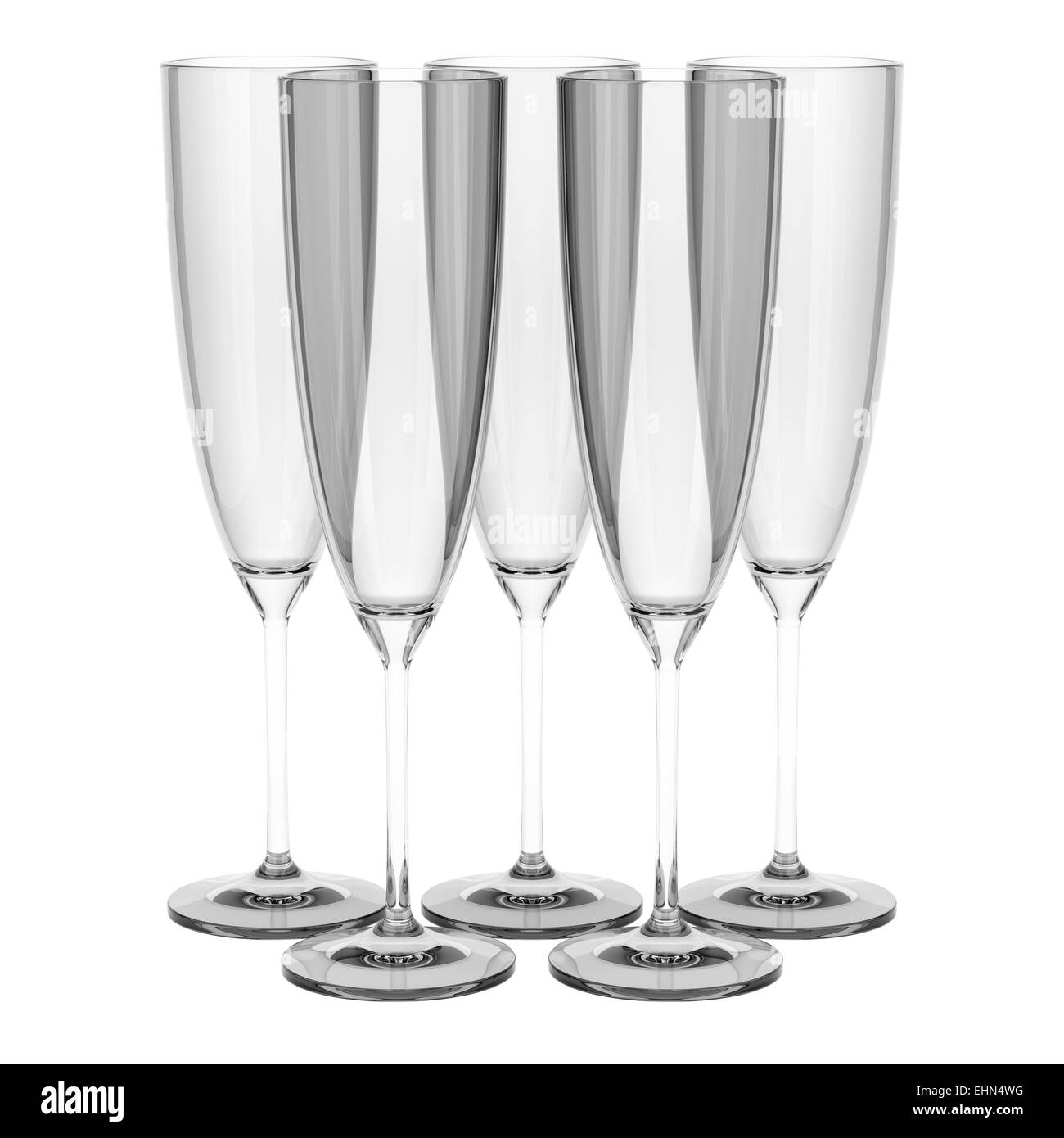 empty champagne glasses isolated on white background Stock Photo - Alamy