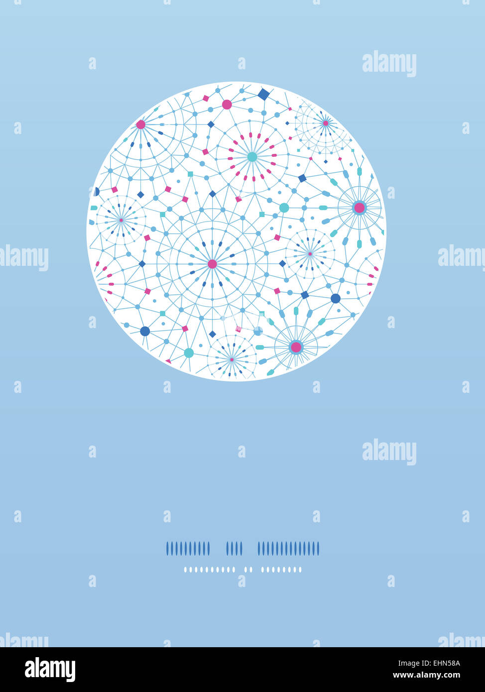 Blue abstract line art circles round vignette pattern background Stock ...