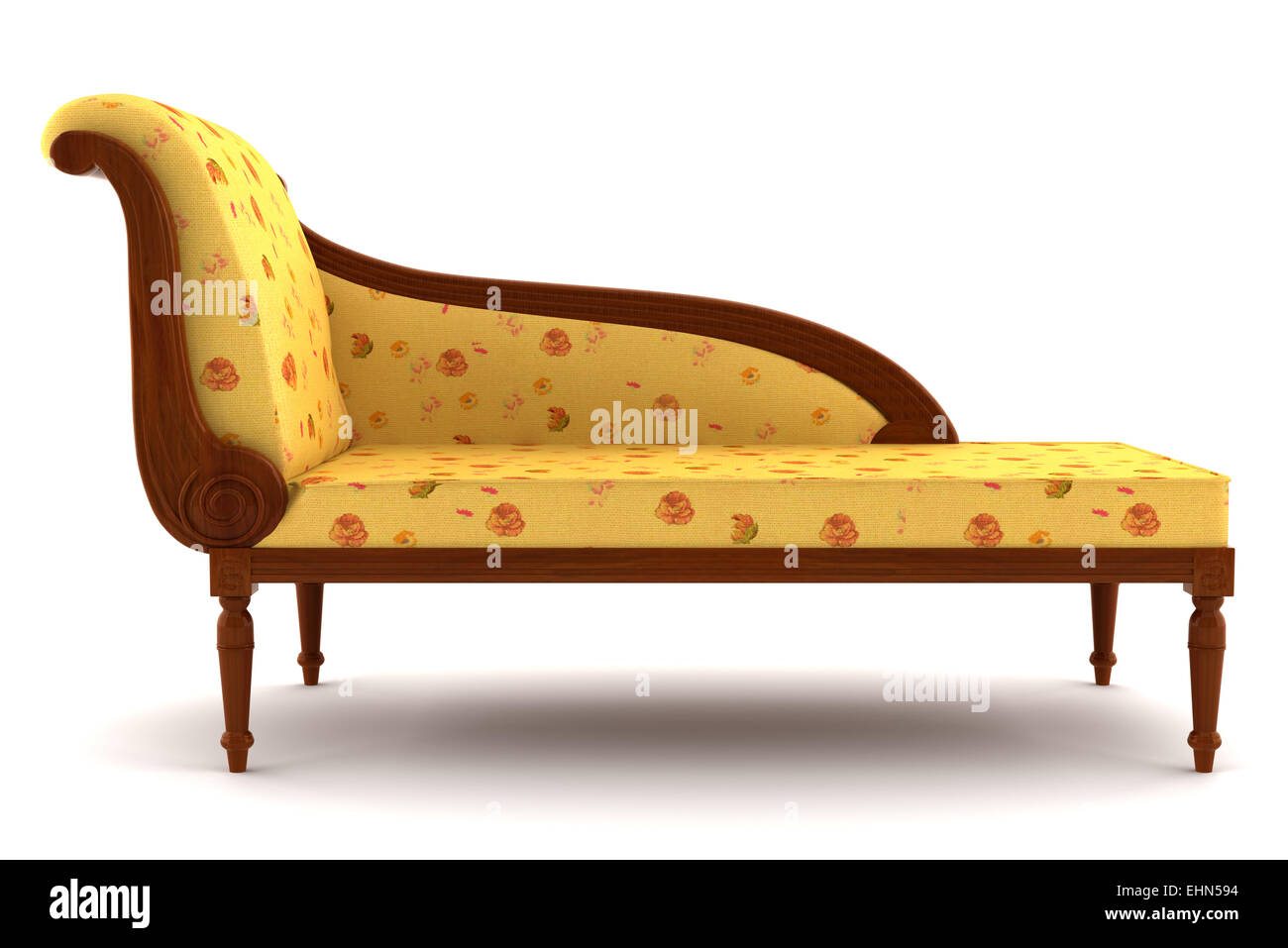 beige classic sofa isolated on white background Stock Photo - Alamy