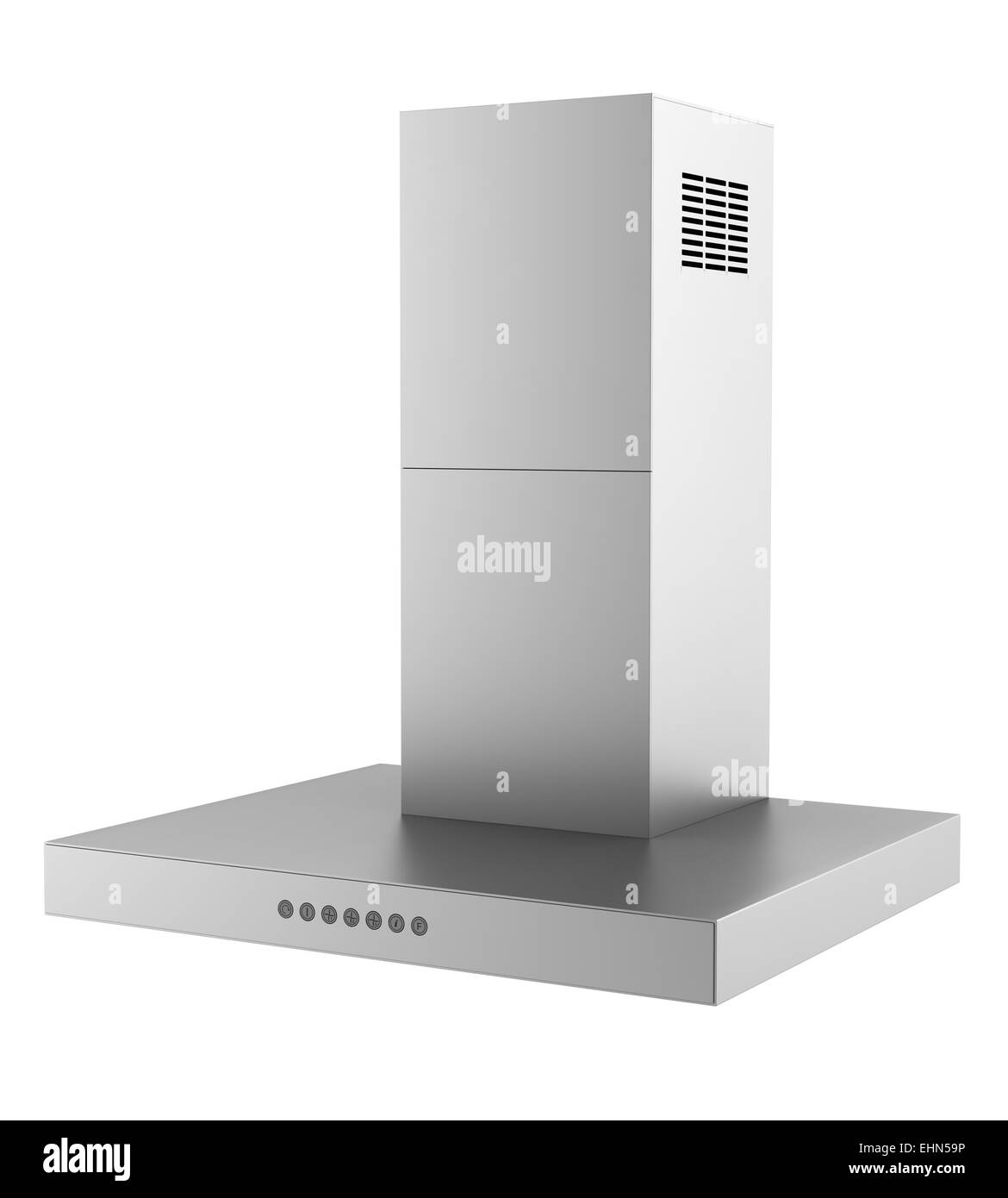 modern metallic cooker hood isolated on white background Stock Photo ...