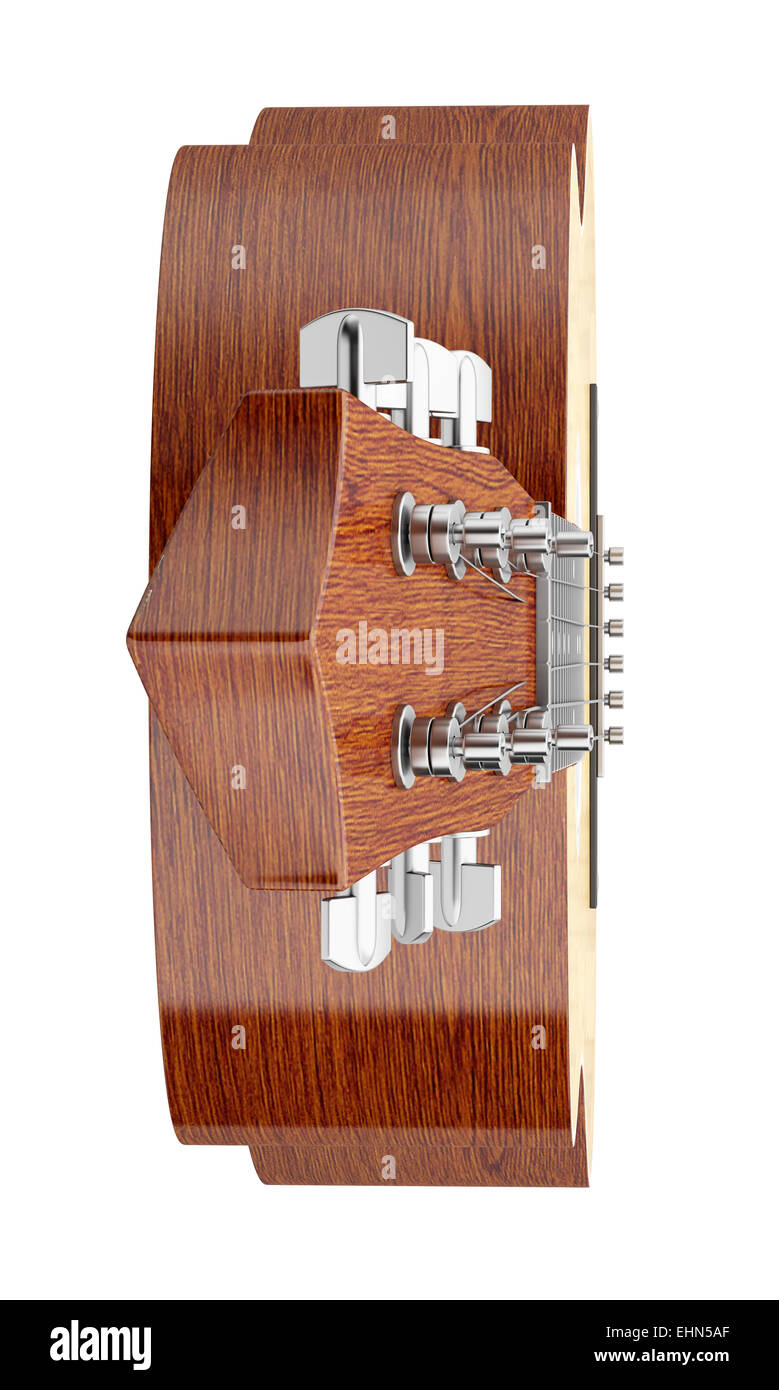 top view of acoustic guitar isolated on white background Stock Photo ...