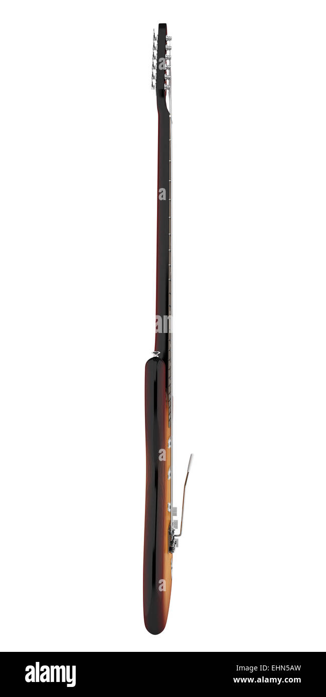 side view of electric guitar isolated on white background Stock Photo ...