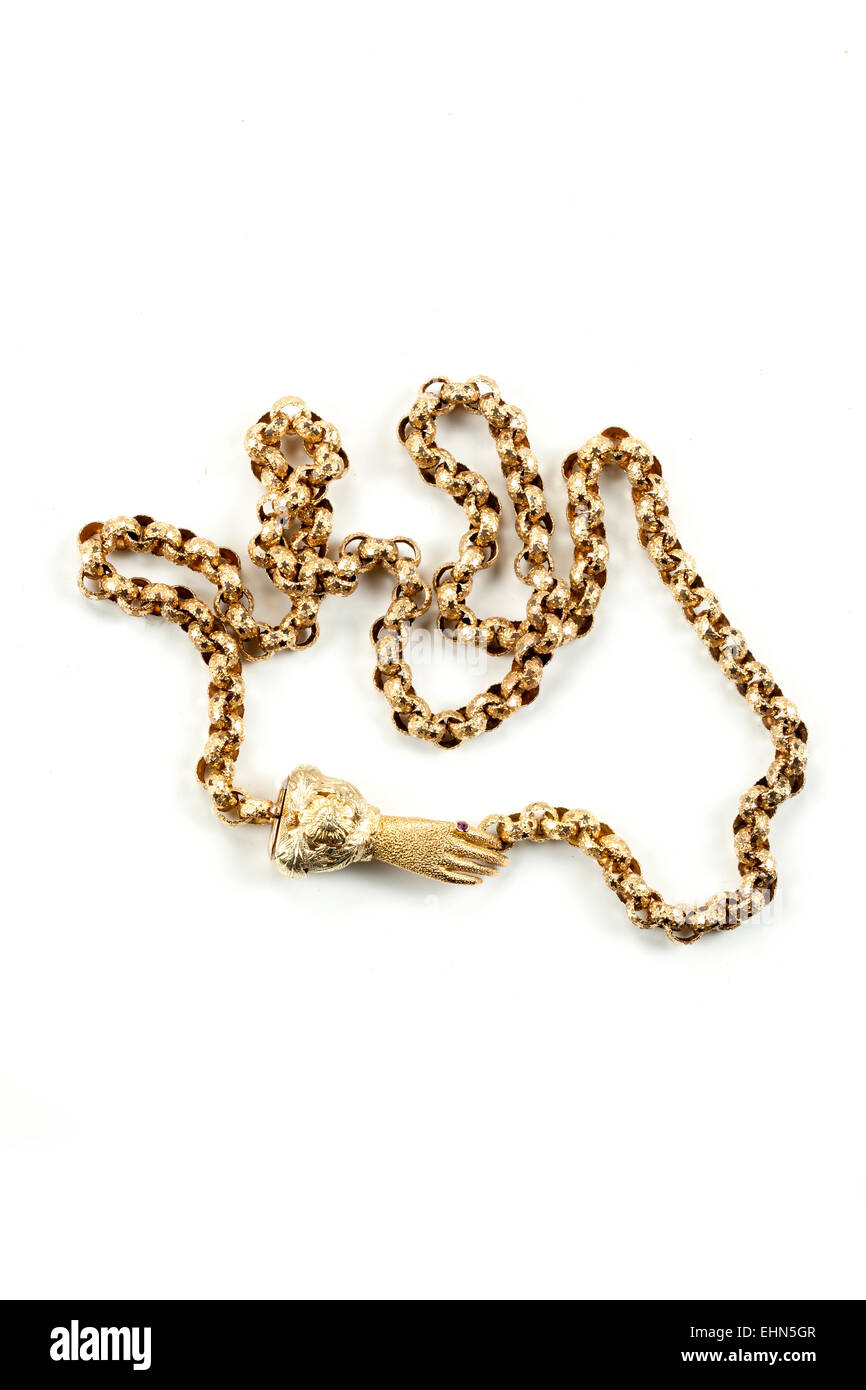 Georgian gold chain with hand clasp Stock Photo - Alamy