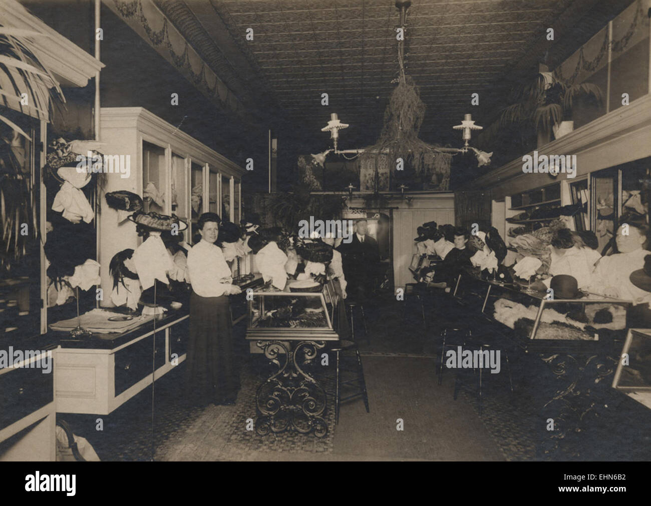 This image offers a glimpse into Collinson's Millinery Store ...