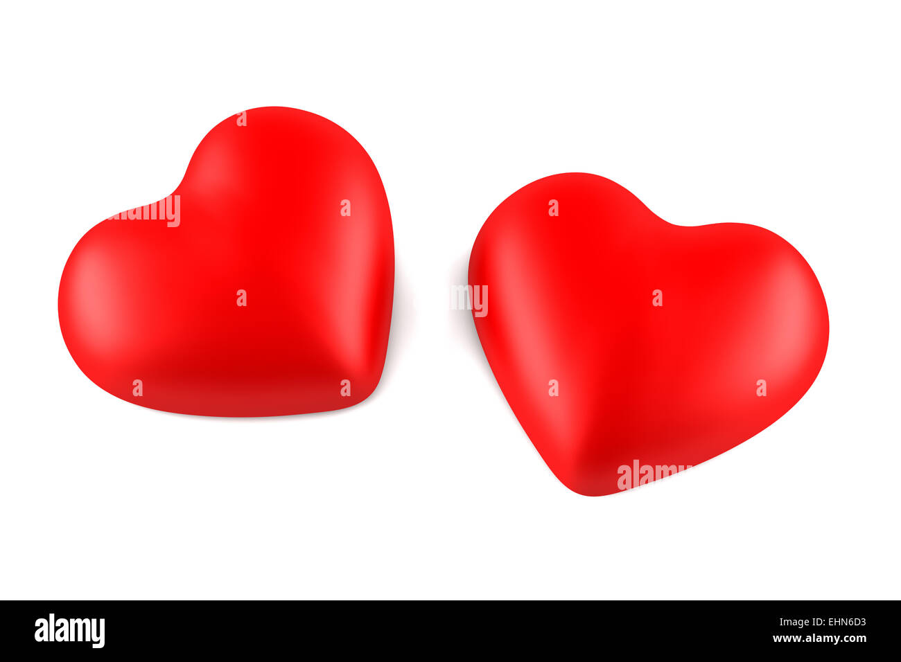 two red hearts isolated on white background Stock Photo - Alamy