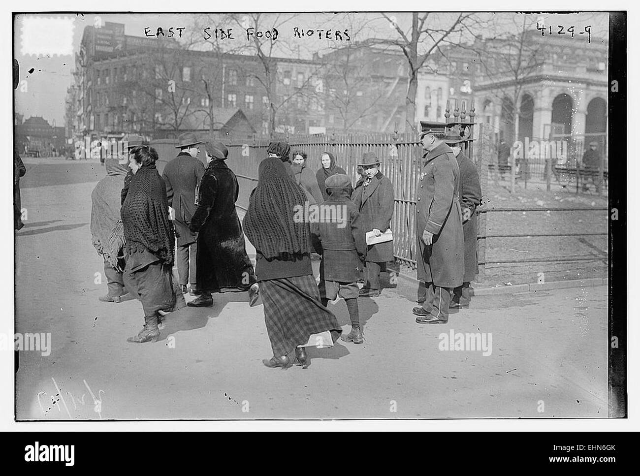 The 'East Side Food Rioters' painting depicts a moment of civil unrest ...