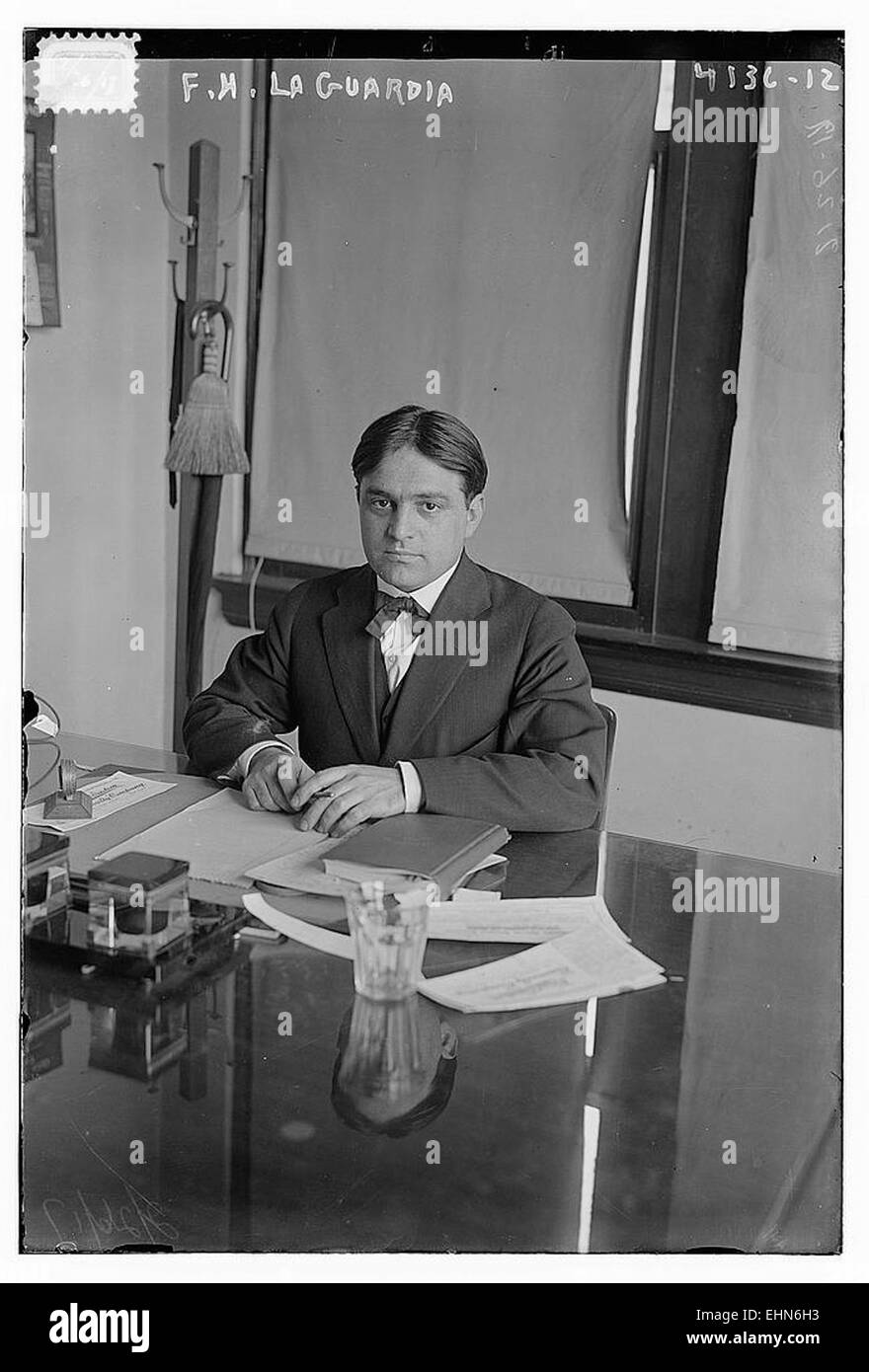 This image features Fiorello H. LaGuardia, the former mayor of New York ...