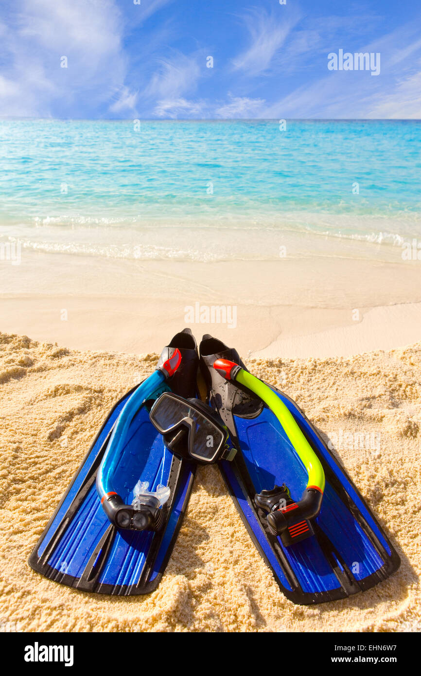 Accessory for Snorkeling -mask, flippers Stock Photo - Alamy