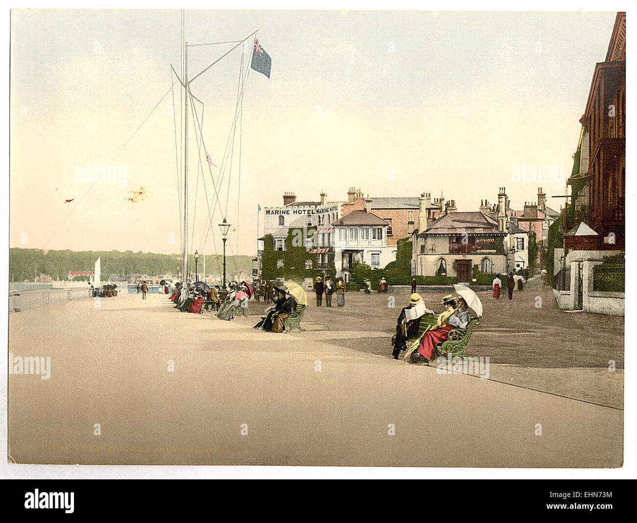 Cowes, marine parade (ie, promenade), Isle of Wight, England Stock ...