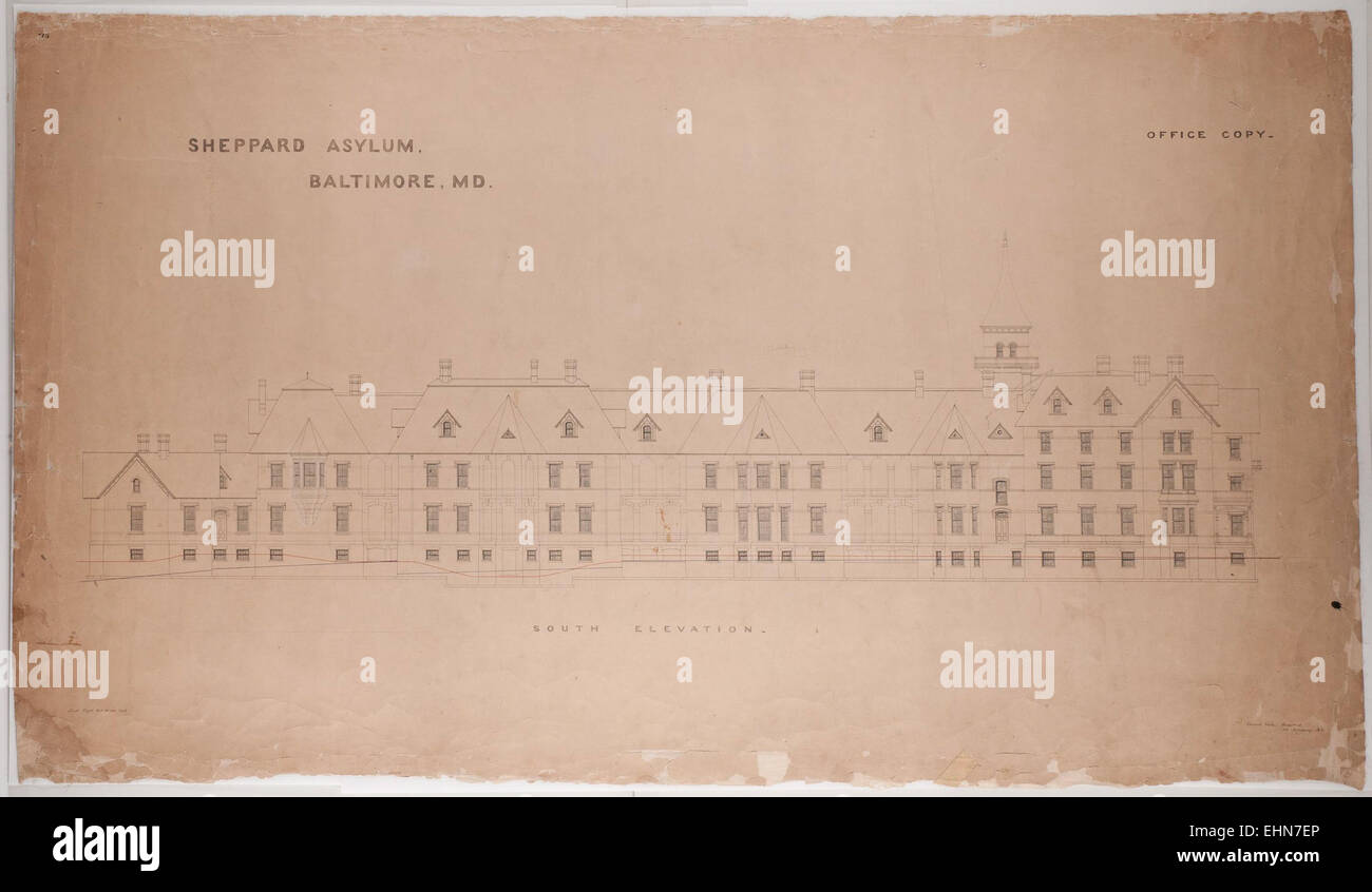 The Sheppard Asylum in Baltimore, Maryland, as seen from the south ...