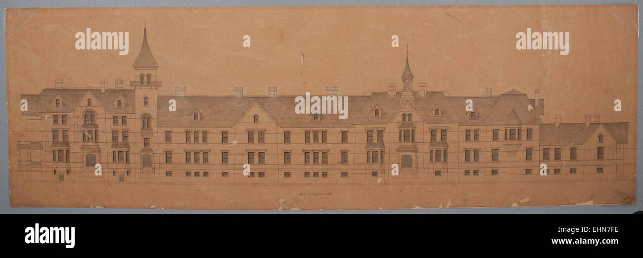 The north elevation of the Sheppard Asylum, captured in an ...