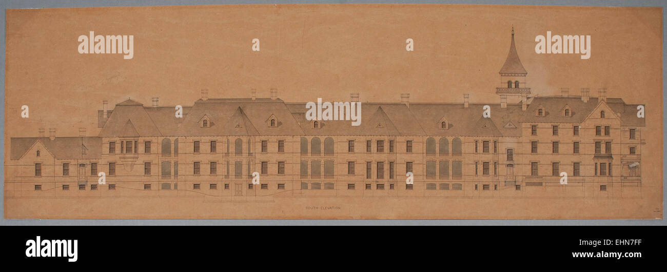 The South-elevation view of Sheppard Asylum in Baltimore, Maryland ...
