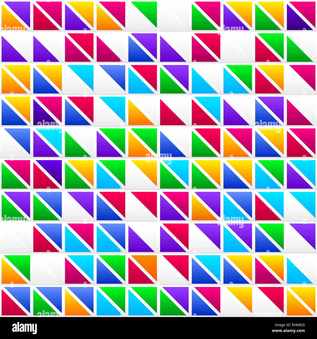 Colorful childish rainbow colored triangles, seamless vector pattern ...