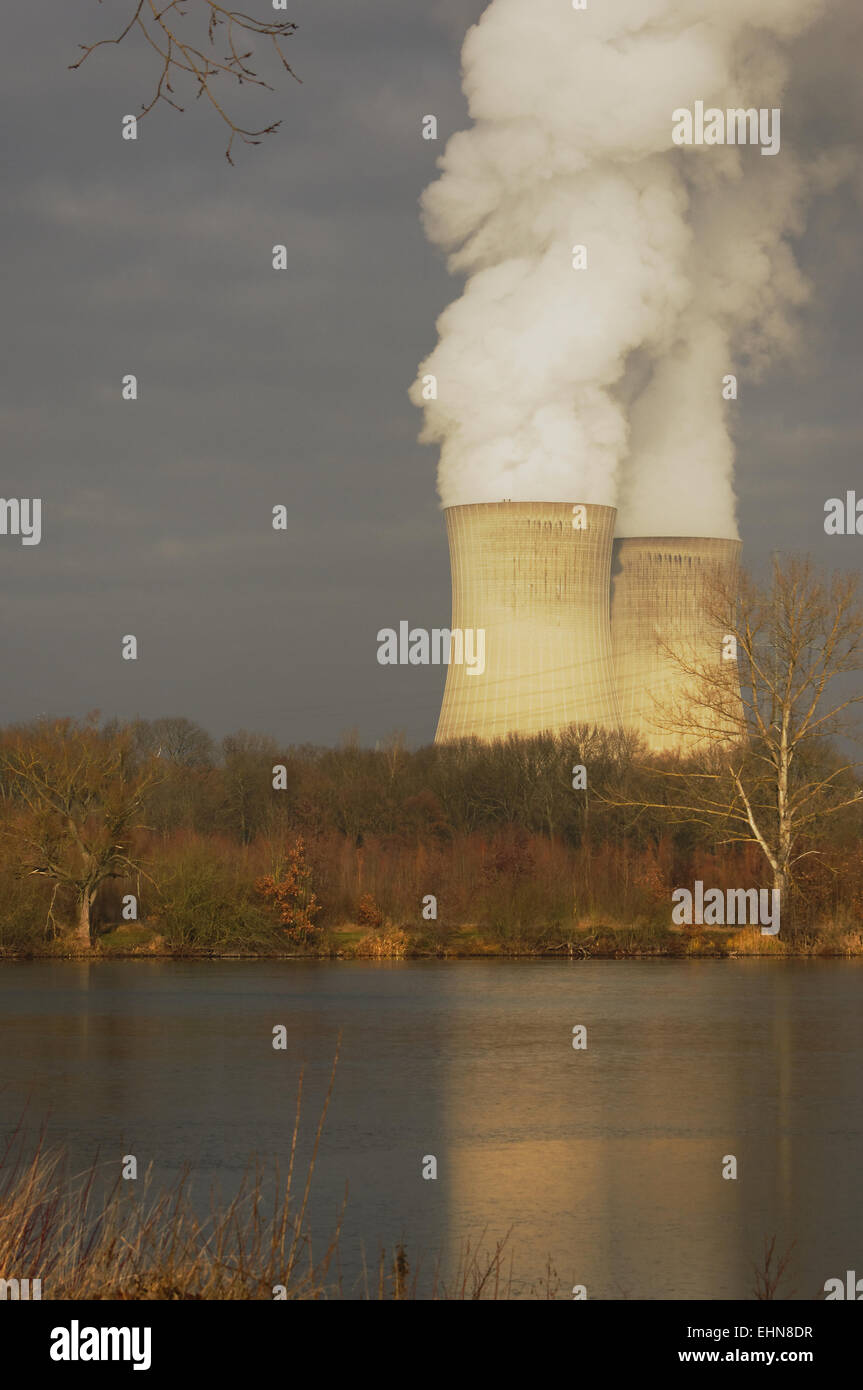 Cooling towers of a nuclear power plant Stock Photo - Alamy