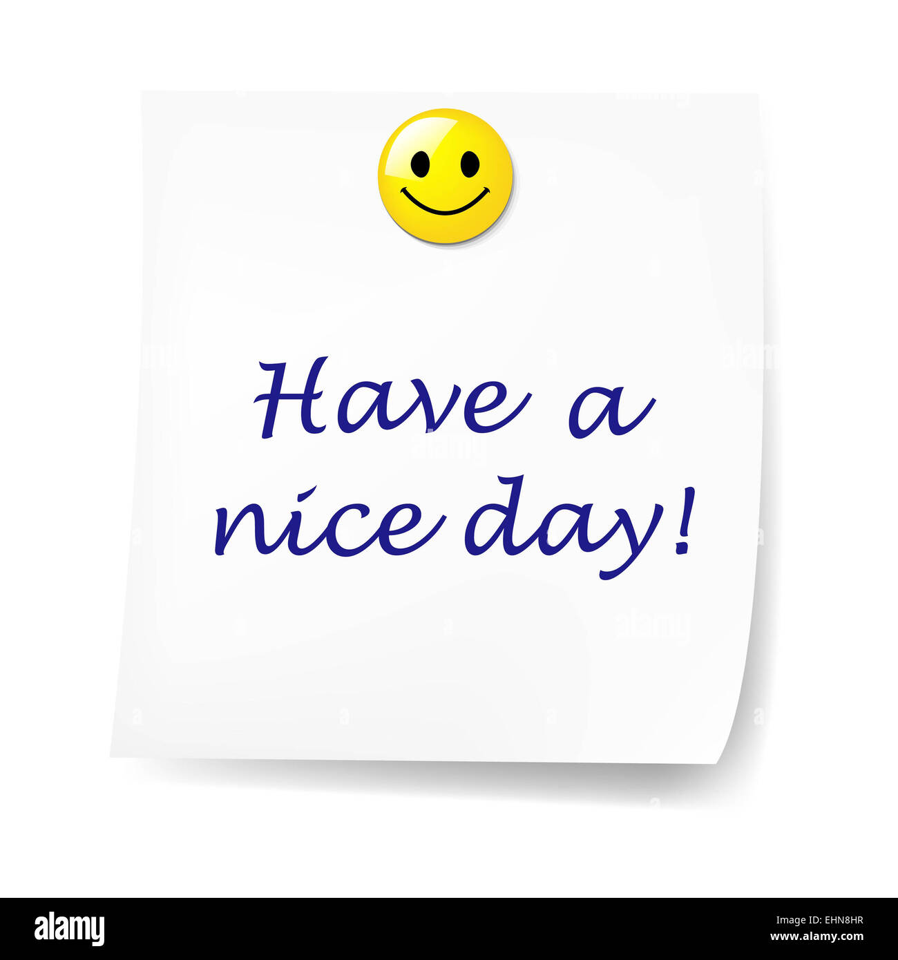 Blank Sticky Note With Have A Nice Day Stock Photo - Alamy
