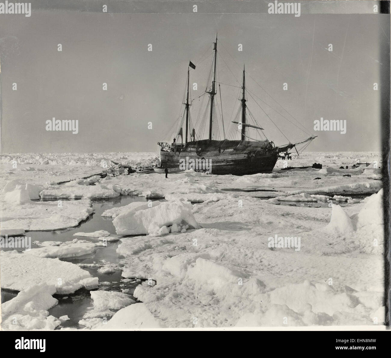 This historic image from 1895 shows the Fram, the polar ship used by ...
