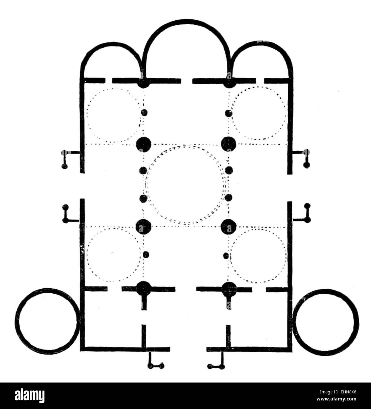 This 1844 plan by Blasius shows the floor plan (Grundriß) of the Christ ...