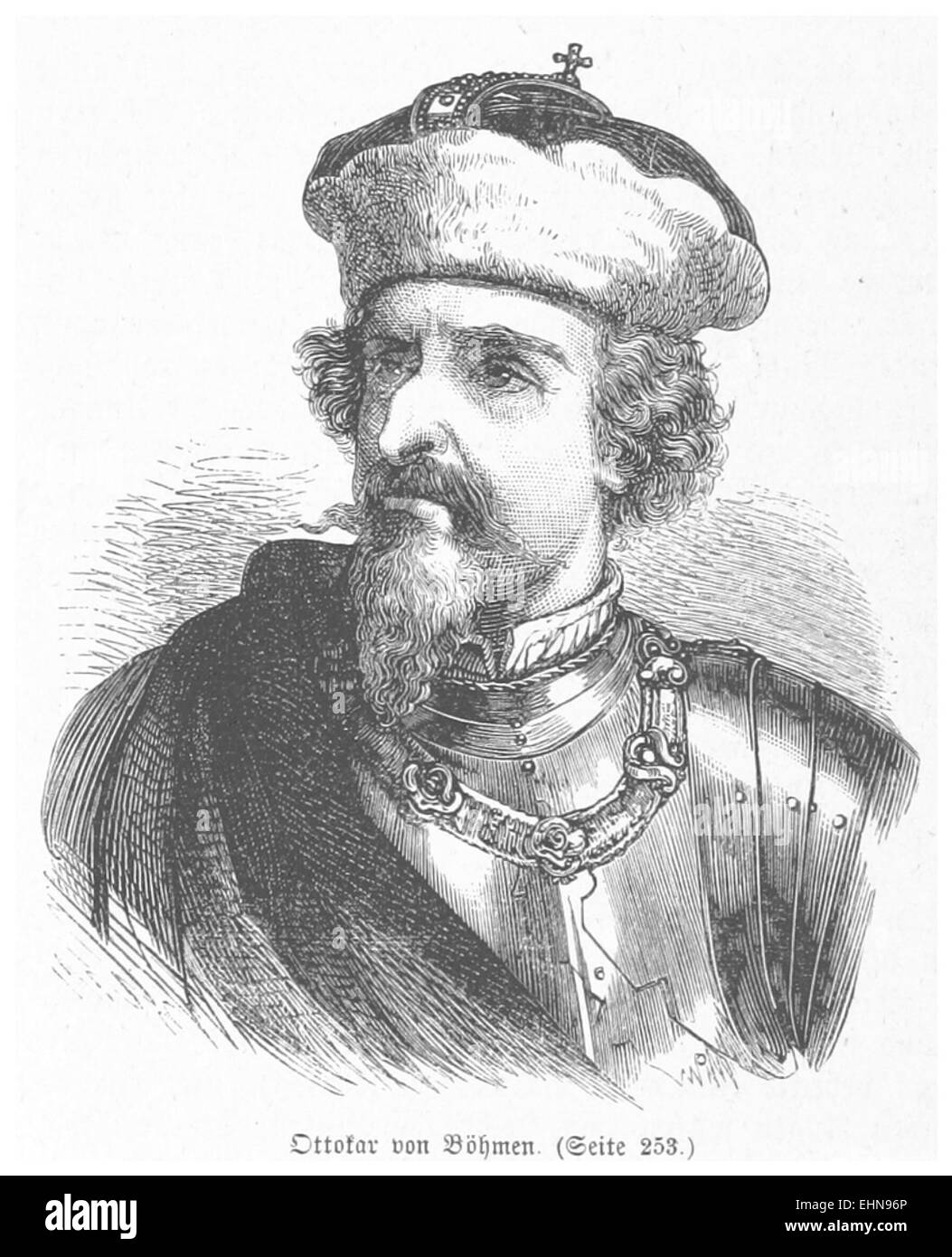 This 1880 illustration by Bermann depicts Ottokar von Böhmen, a ...