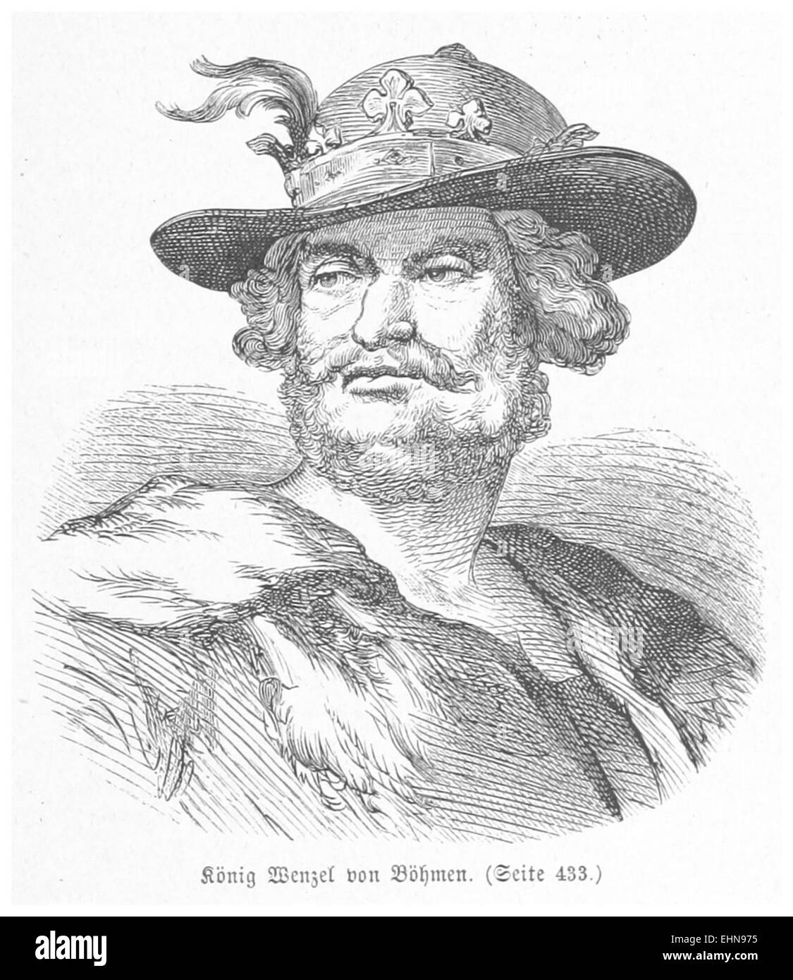 This 1880 illustration by Bermann depicts King Wenzel of Bohemia ...