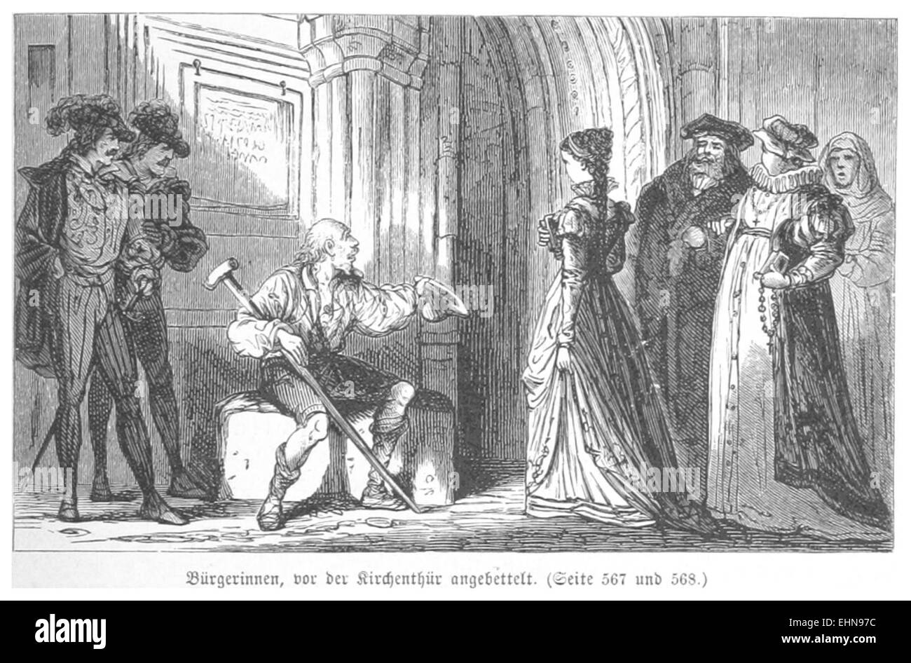 This 1880 artwork by Bermann depicts a beggar, illustrating the poverty ...