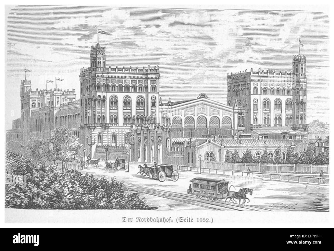 An 1880 illustration from *Bermann* showing Der Nordbahnhof (The North ...