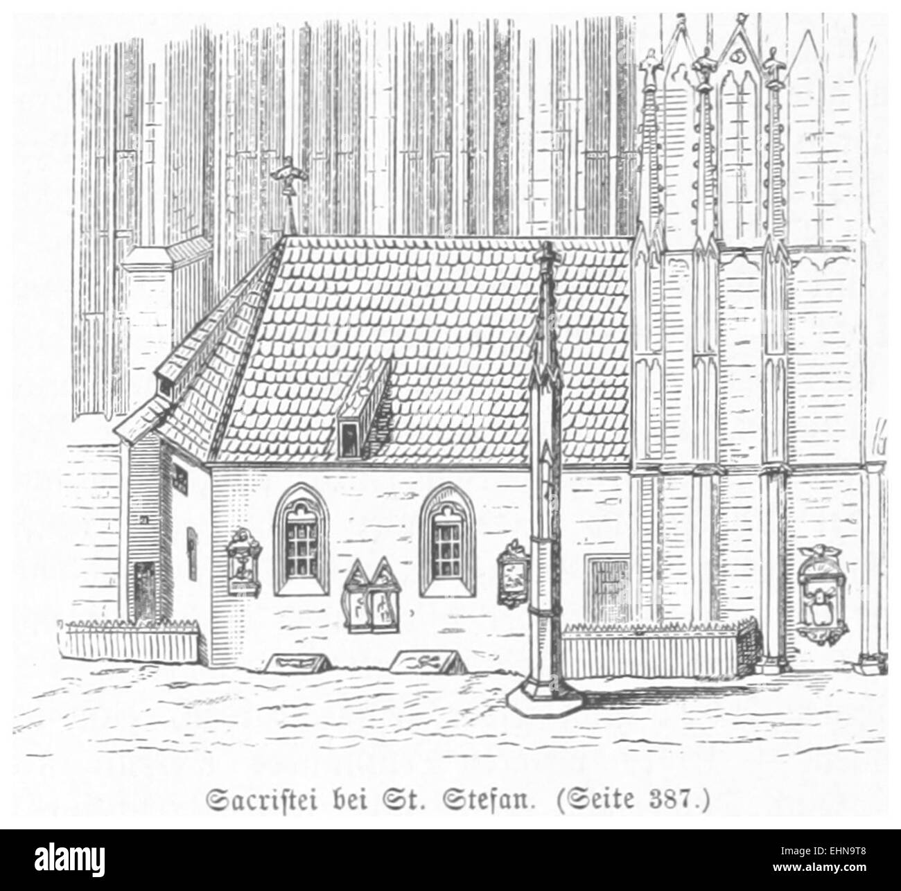 This 1880 illustration by Bermann depicts the sacristy at St. Stephen's ...
