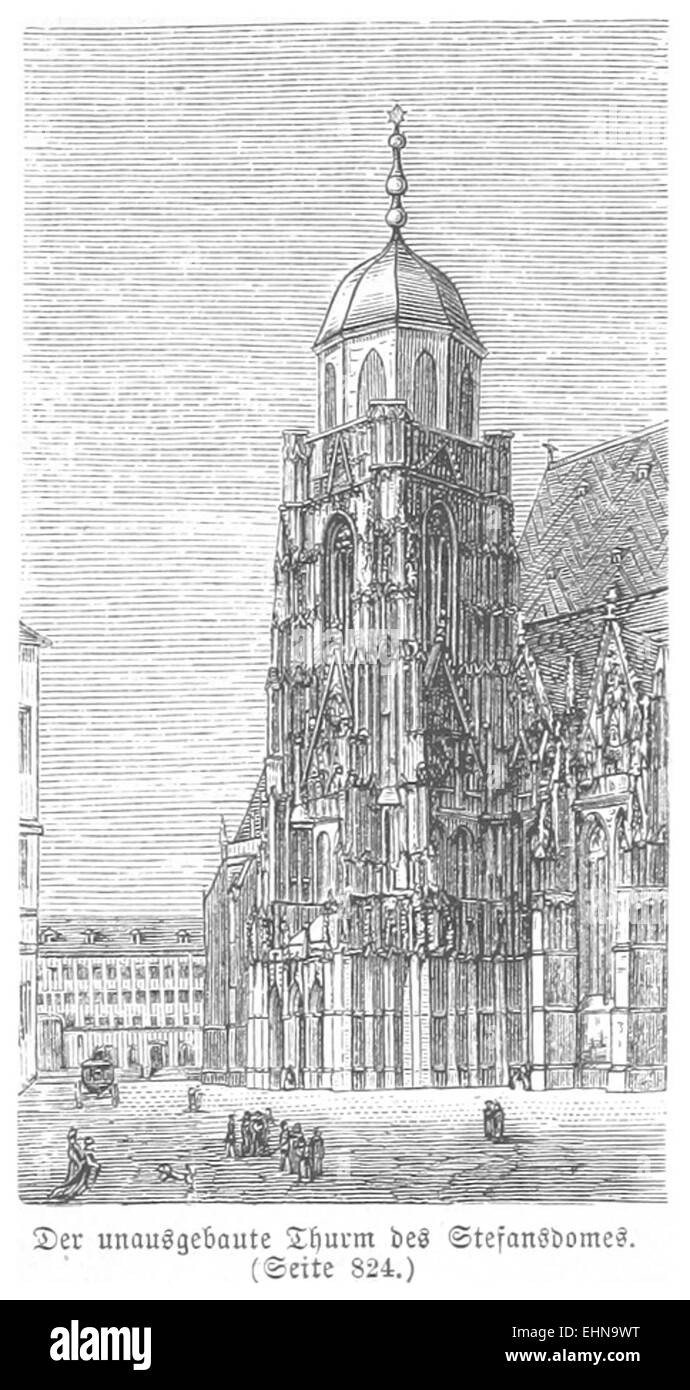 An 1880 illustration by Bermann showing the construction phase of the ...
