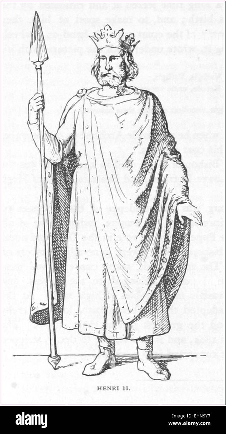 This 1874 illustration by Peake depicts Heinrich II, Holy Roman Emperor ...