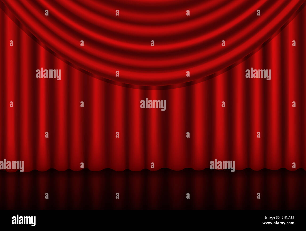 Red curtains background with a reflection Stock Photo - Alamy