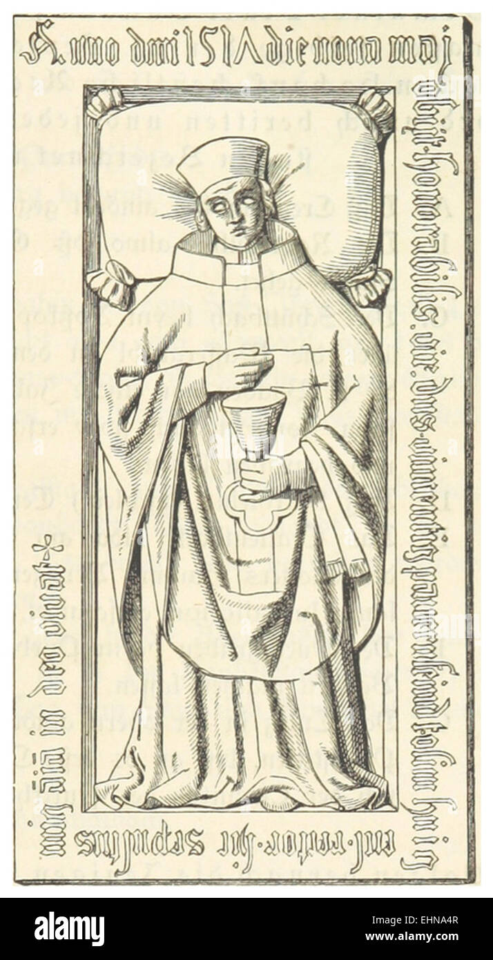 This 1880 illustration by Rollett depicts the gravestone of Vincenz ...