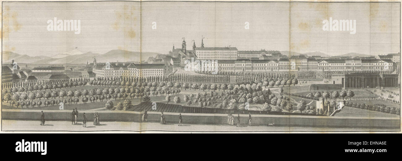 This 1832 illustration by Sicking depicts a view of a city from the ...